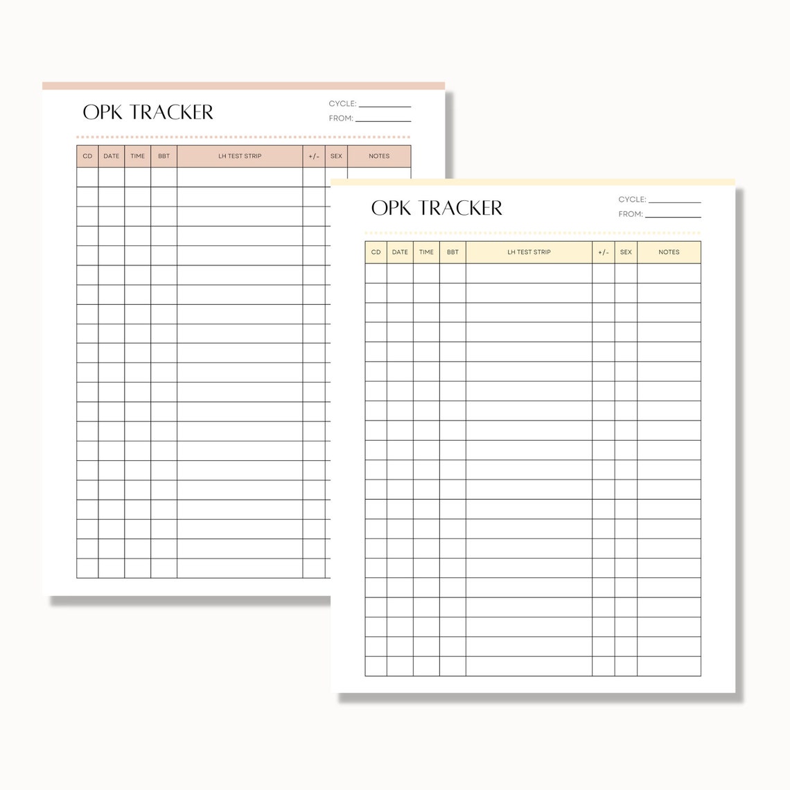 Printable OPK Ovulation Test Tracker Fertility Tracker TTC - Etsy