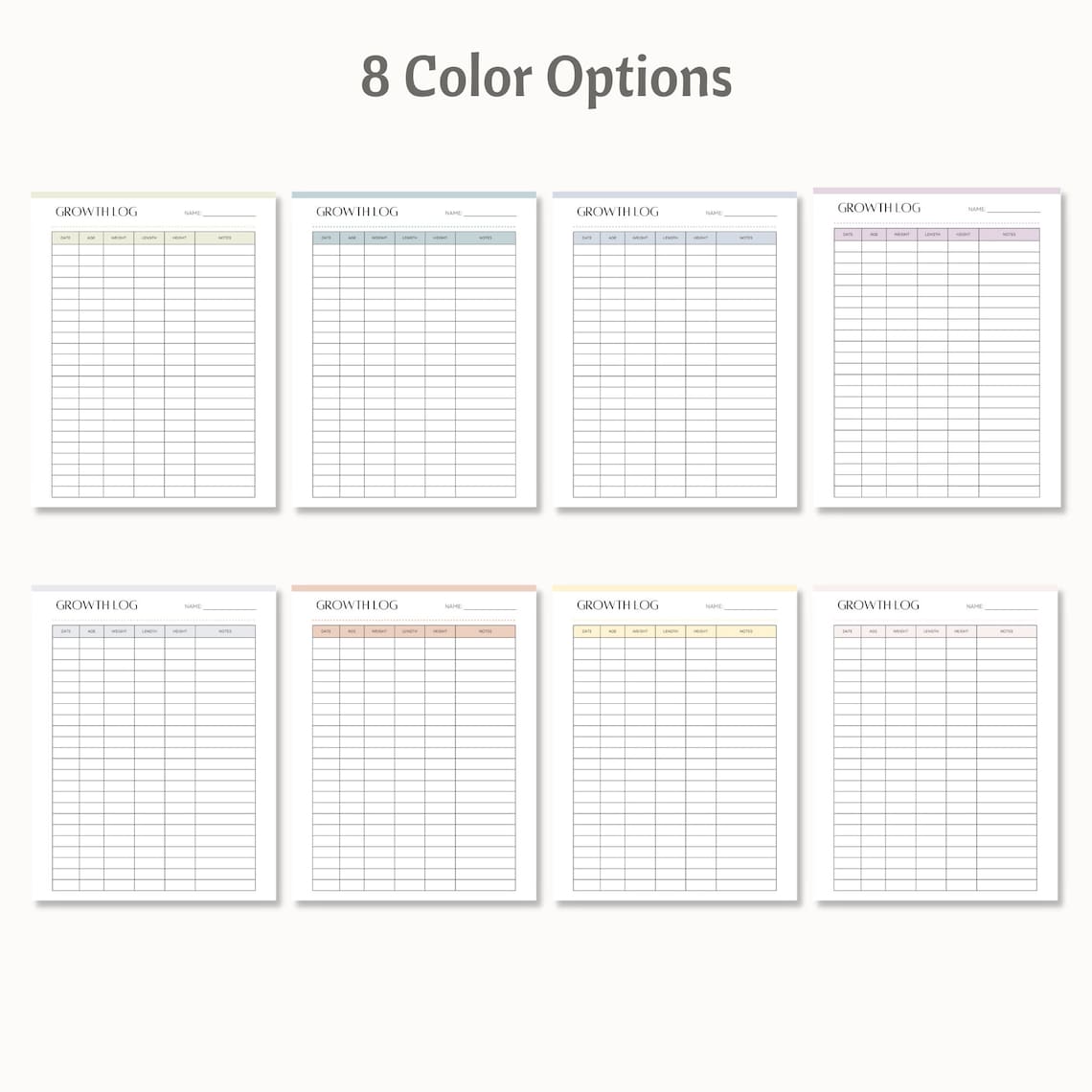 Printable Pet Growth Log, Dog Growth, Cat Growth, Puppy Growth, Kitten ...