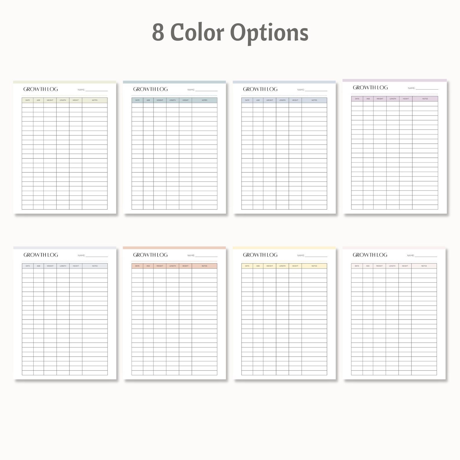 Printable Pet Growth Log, Dog Growth, Cat Growth, Puppy Growth, Kitten ...