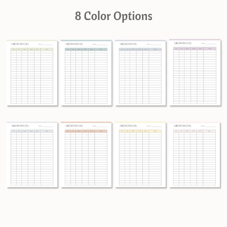 Printable Pet Growth Log, Dog Growth, Cat Growth, Puppy Growth, Kitten ...