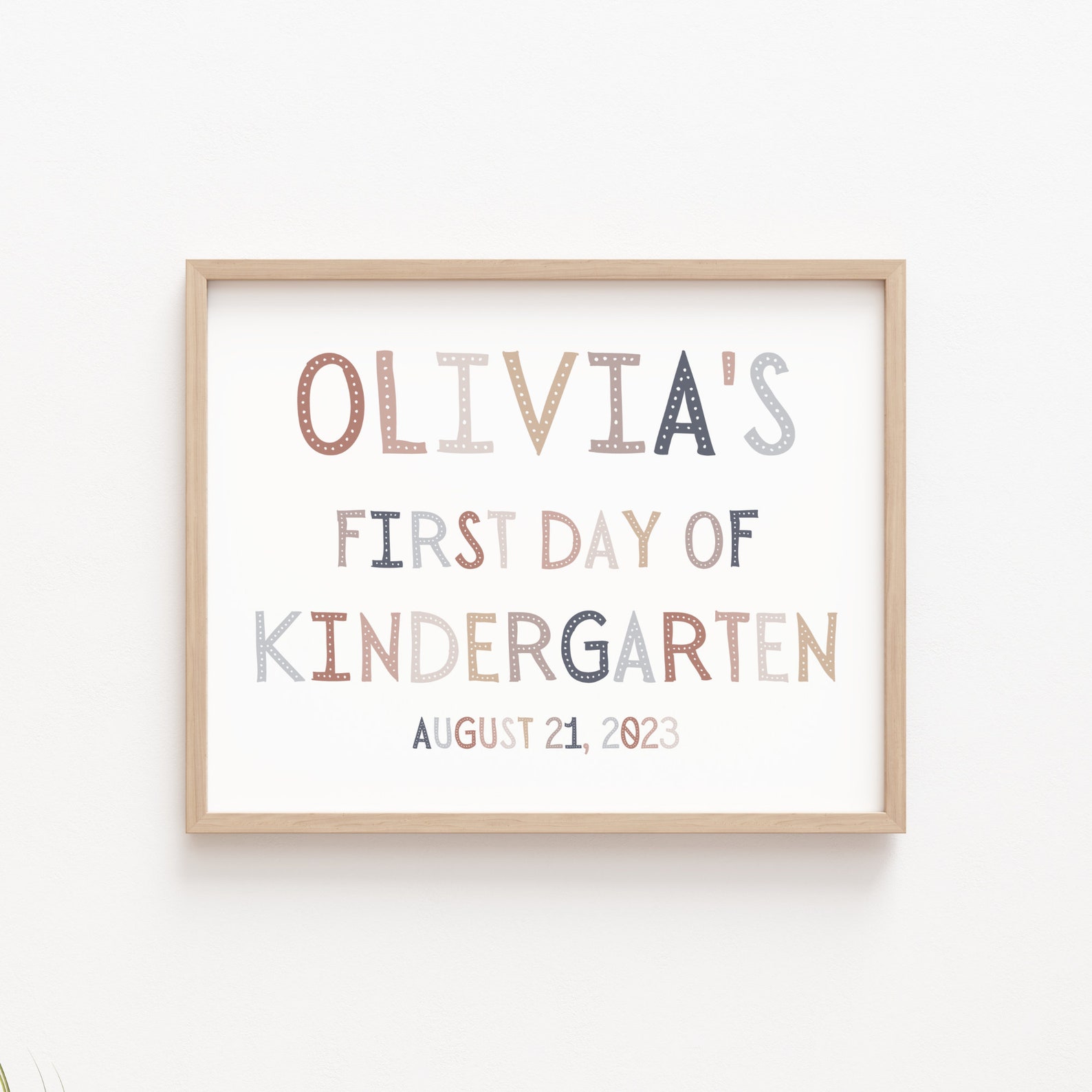 Custom First Day of School Sign Printable First Day of Kindergarten ...