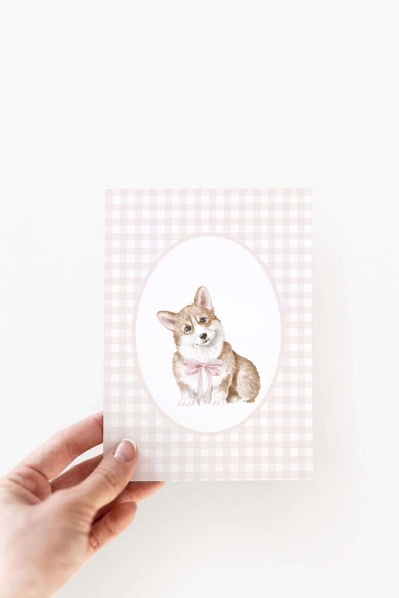 Corgi Nursery Decor, Watercolor Corgi Dog Nursery Print, Baby Girl ...