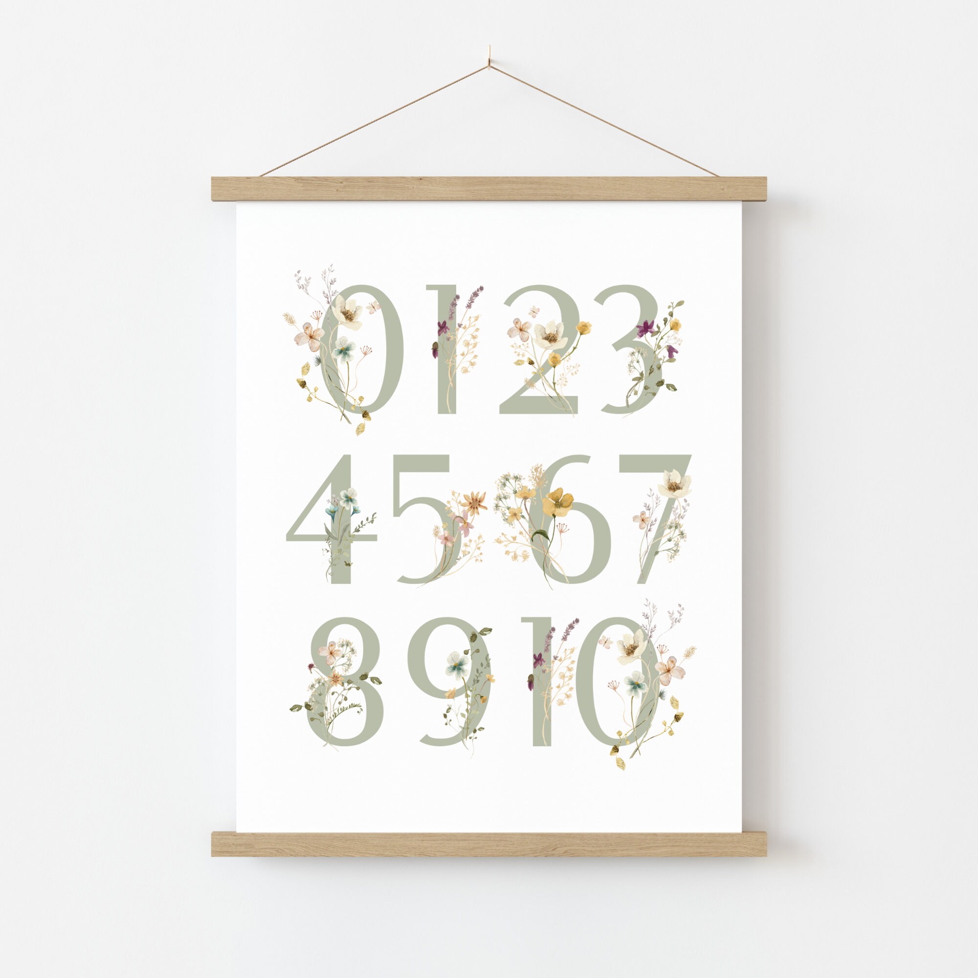 Set of 2 Wildflowers Alphabet Numbers Poster Floral Alphabet - Etsy