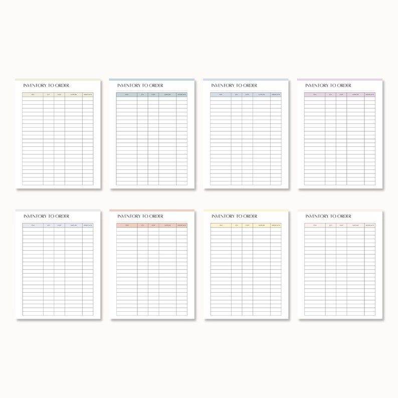Printable Inventory Tracker, Inventory Log, Craft Business Supplies Log ...