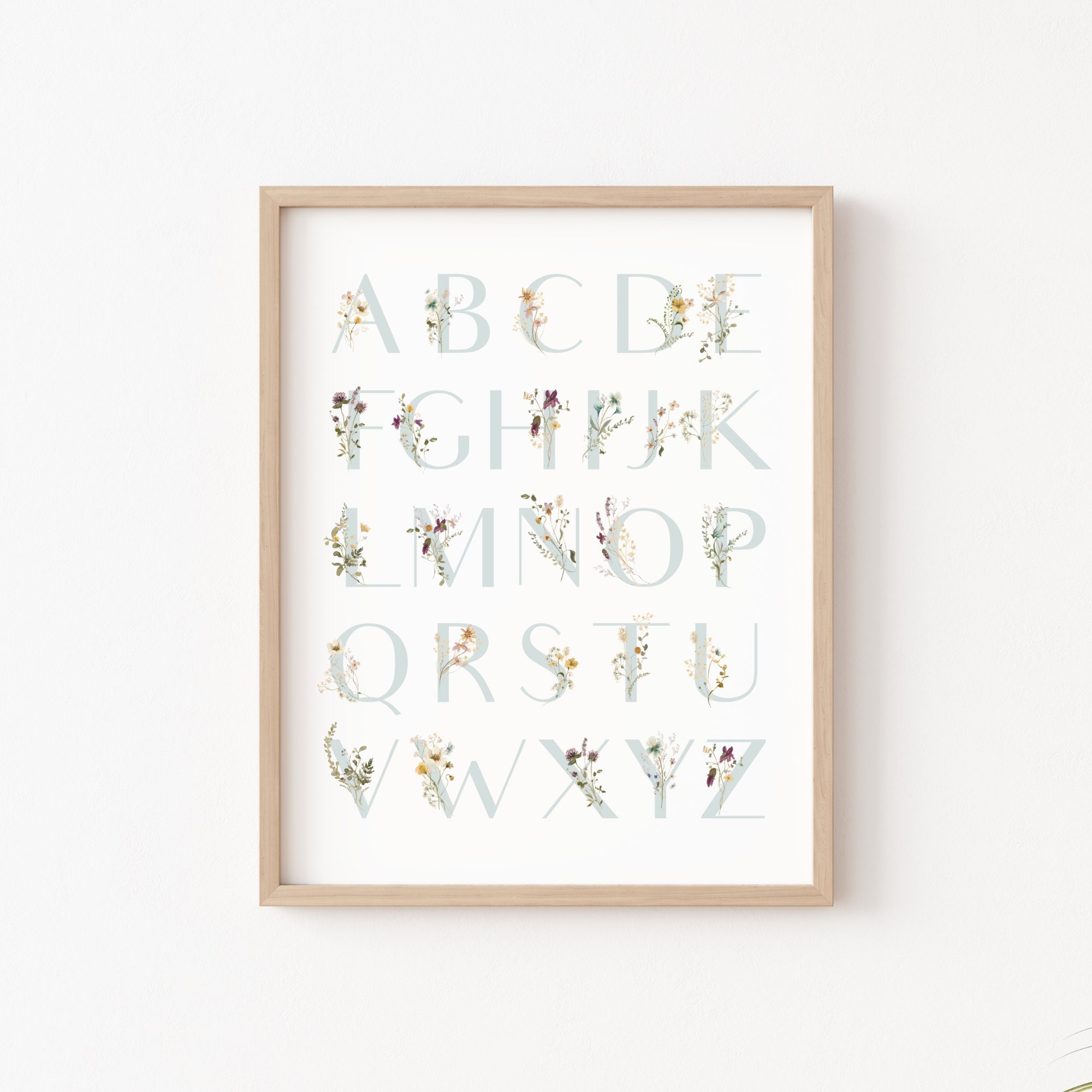 Wildflower Alphabet Poster Floral Alphabet Print Printable - Etsy