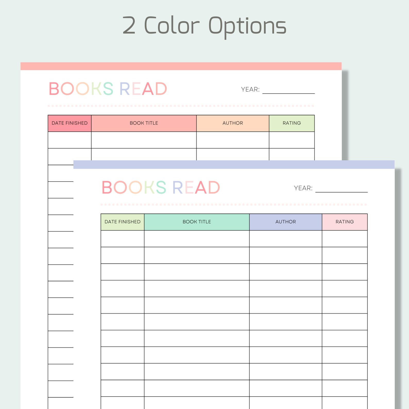 Printable Kids Books Read Log, Book Rating Tracker, Reading Log for ...