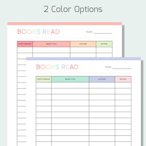 Printable Kids Books Read Log, Book Rating Tracker, Reading Log for ...