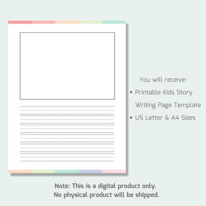 Printable Kids Story Paper, Write & Draw Journal Page, Story Template ...