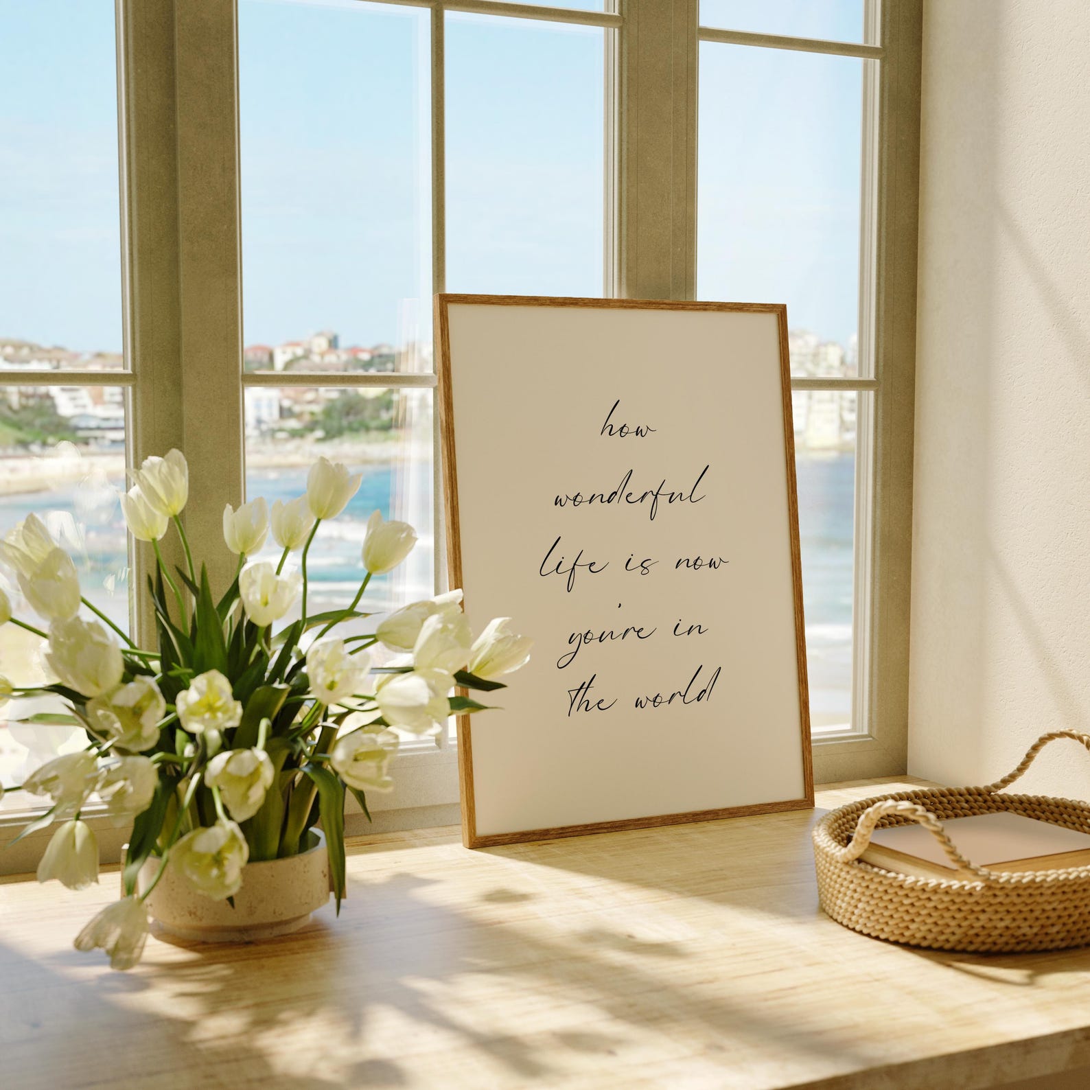 How Wonderful Life is Now You're in the World Print, Baby Boy Nursery ...
