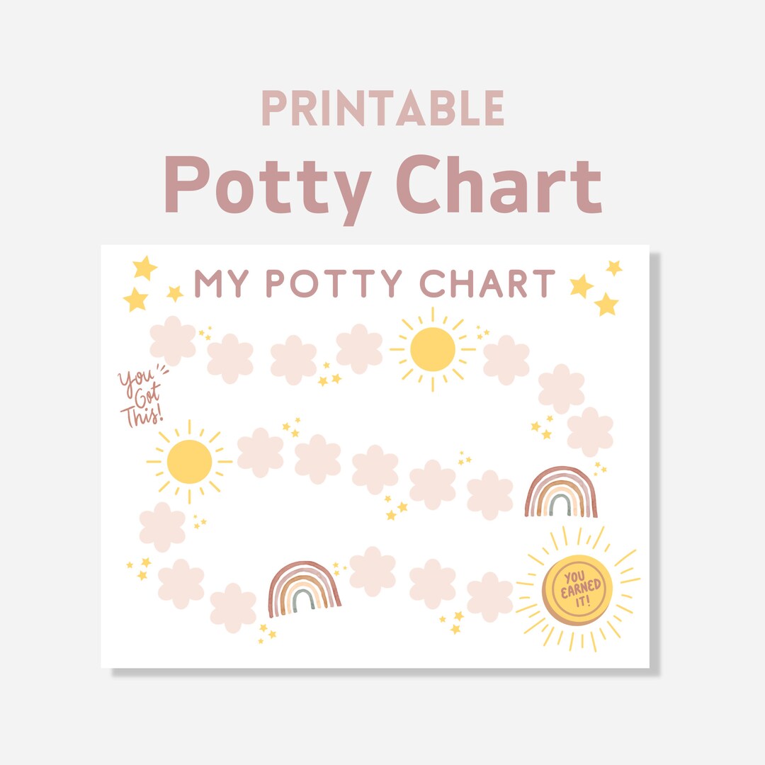 Boho Rainbow Potty Chart, Potty Training Chart, Sticker Potty Chart ...