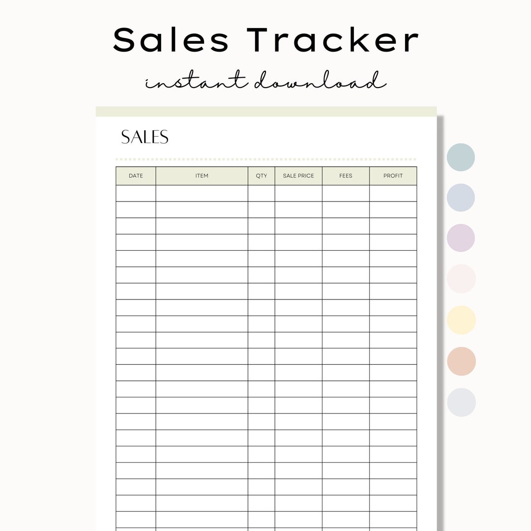 Printable Sales Tracker, Small Business Tracker, Order Tracker, Sales ...