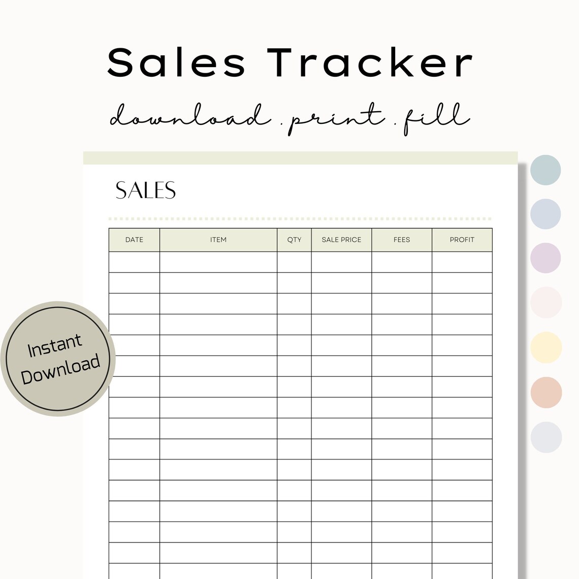 Printable Sales Tracker Small Business Tracker Order - Etsy