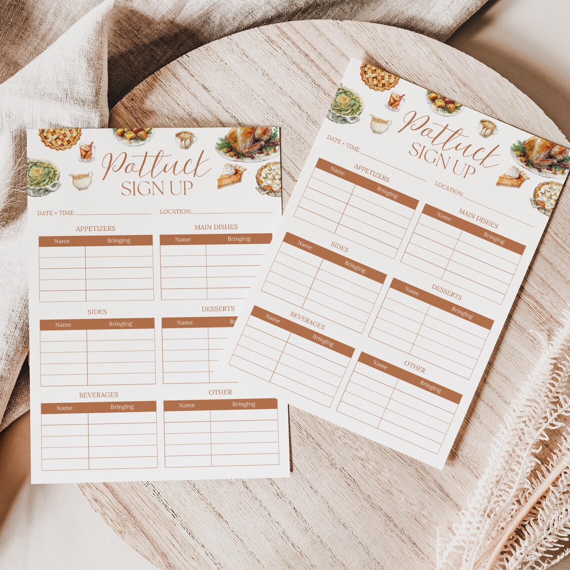 Editable Thanksgiving Potluck Sign up Sheet Template, Friendsgiving ...