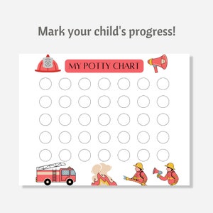 Fire Truck Potty Chart, Potty Training Chart, Sticker Potty Chart ...