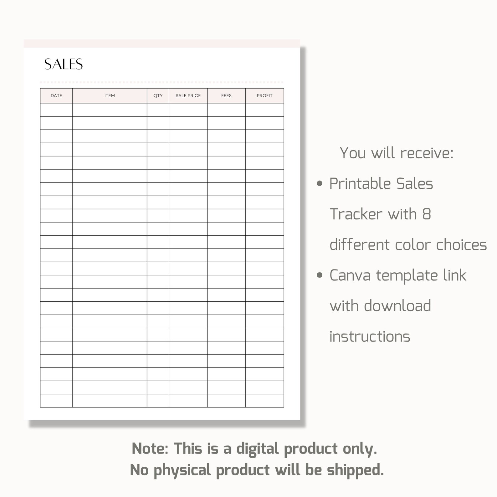 Printable Sales Tracker Small Business Tracker Order - Etsy