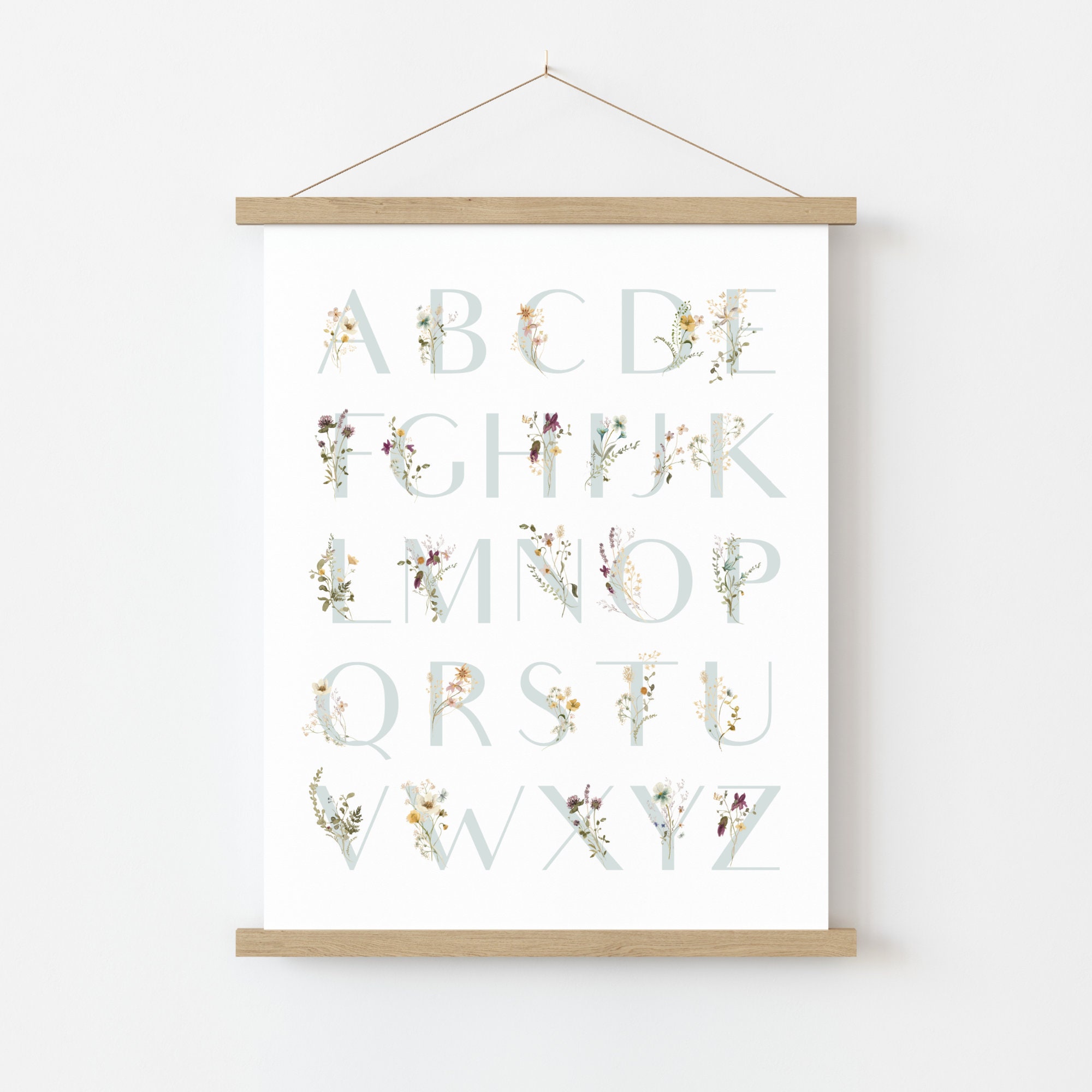 Wildflower Alphabet Poster Floral Alphabet Print Printable - Etsy