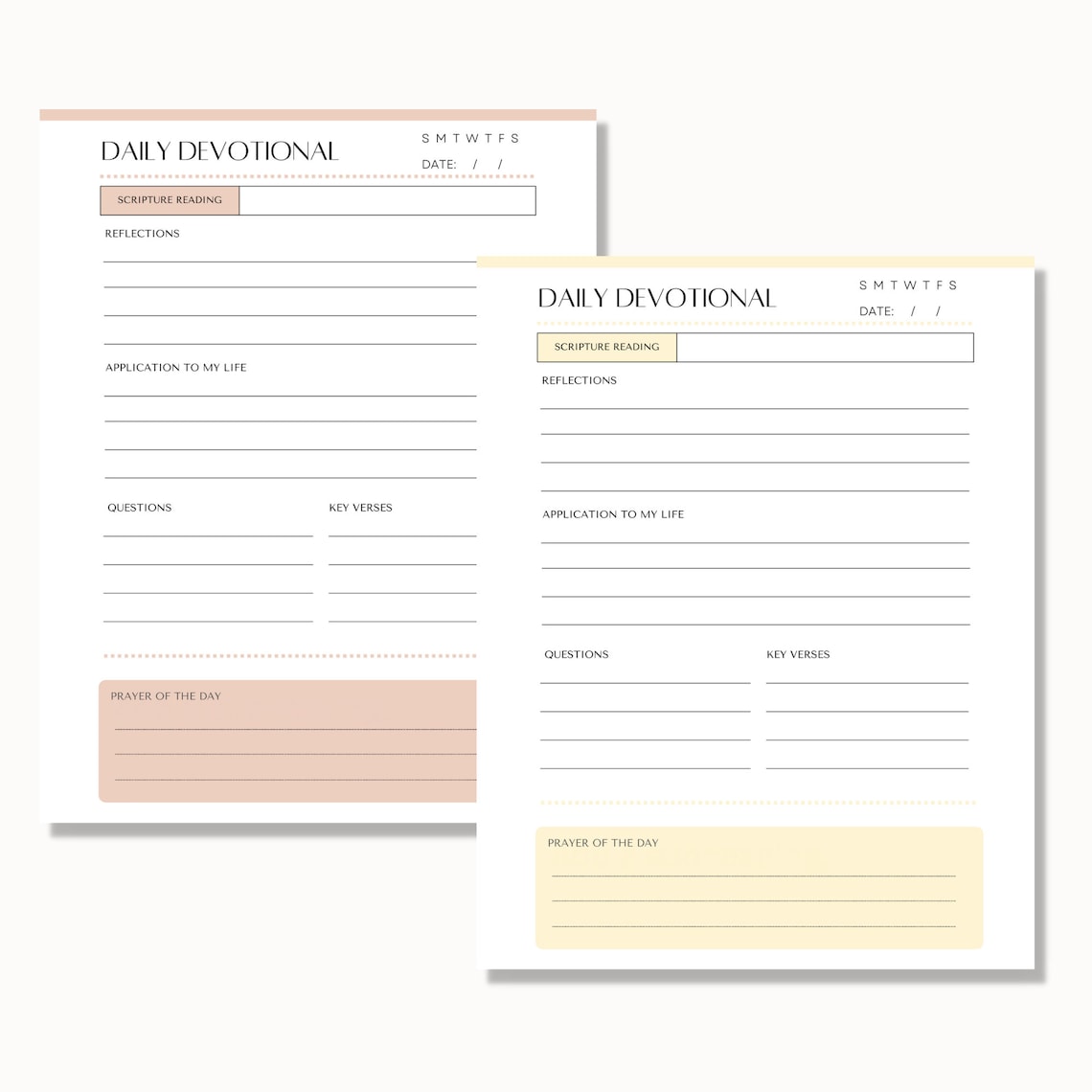 Printable Daily Devotional, Bible Study Template, Faith Journal, Prayer ...