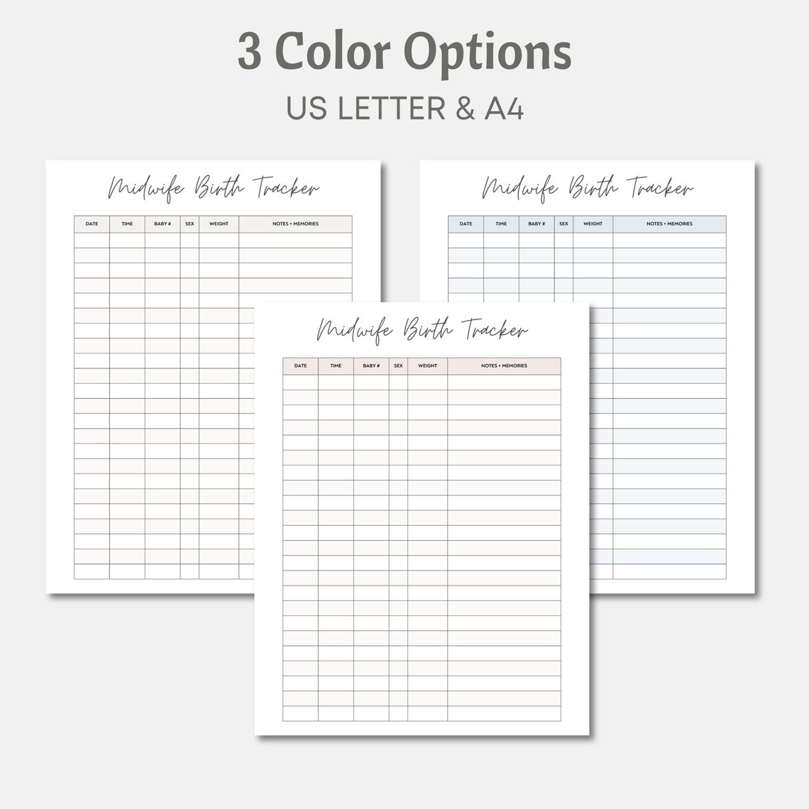Printable Midwife Birth Tracker, Student Midwife Delivery Log, Midwife ...