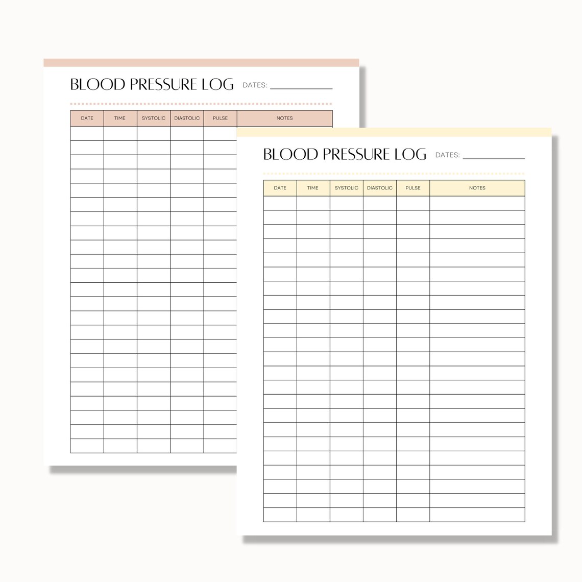 Printable Blood Pressure Log, Hypertension Tracker, Hypotension Tracker ...