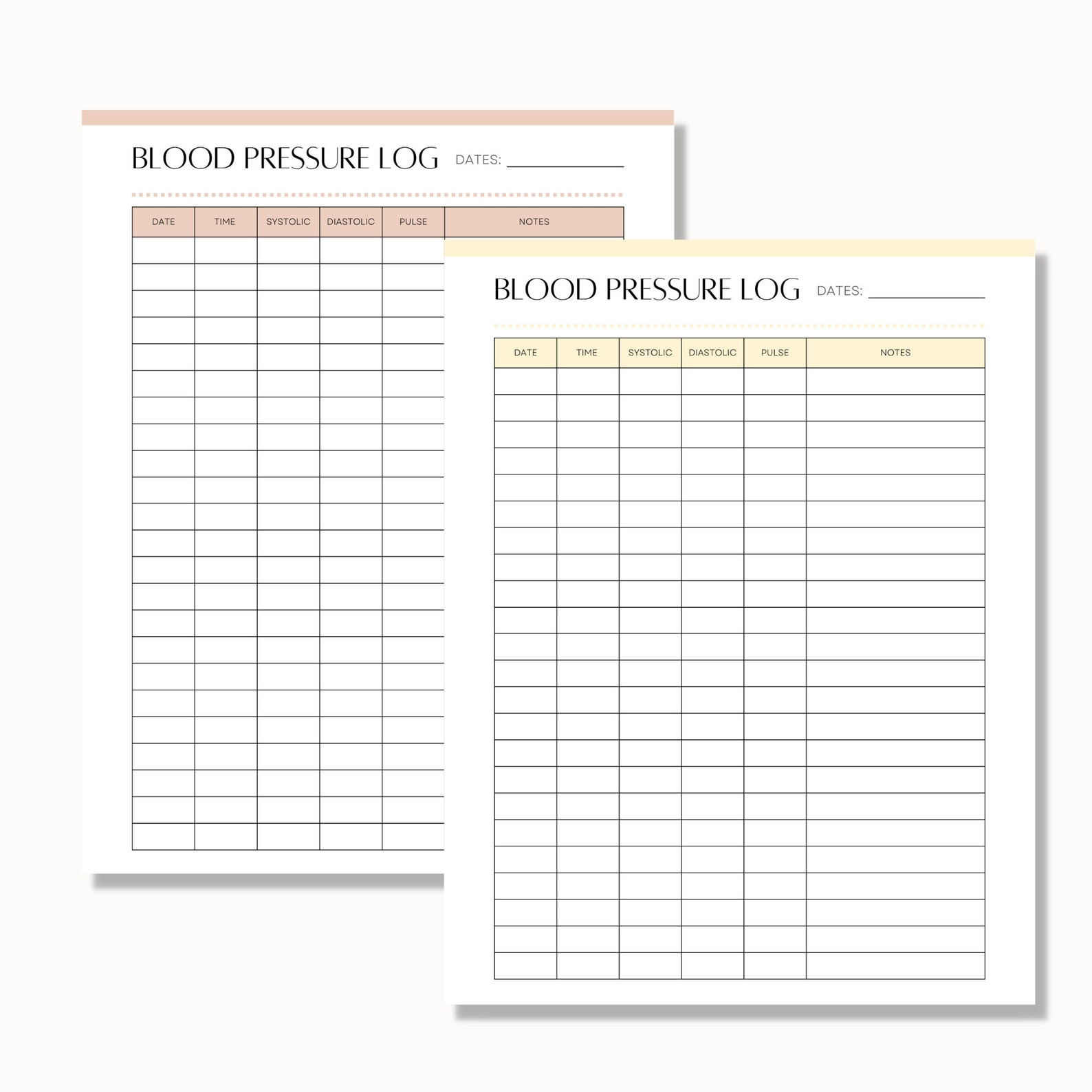 Printable Blood Pressure Log, Hypertension Tracker, Hypotension Tracker ...