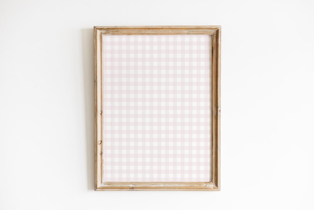 Pink Gingham Nursery Decor, Gallery Nursery Print, Baby Girl Nursery ...