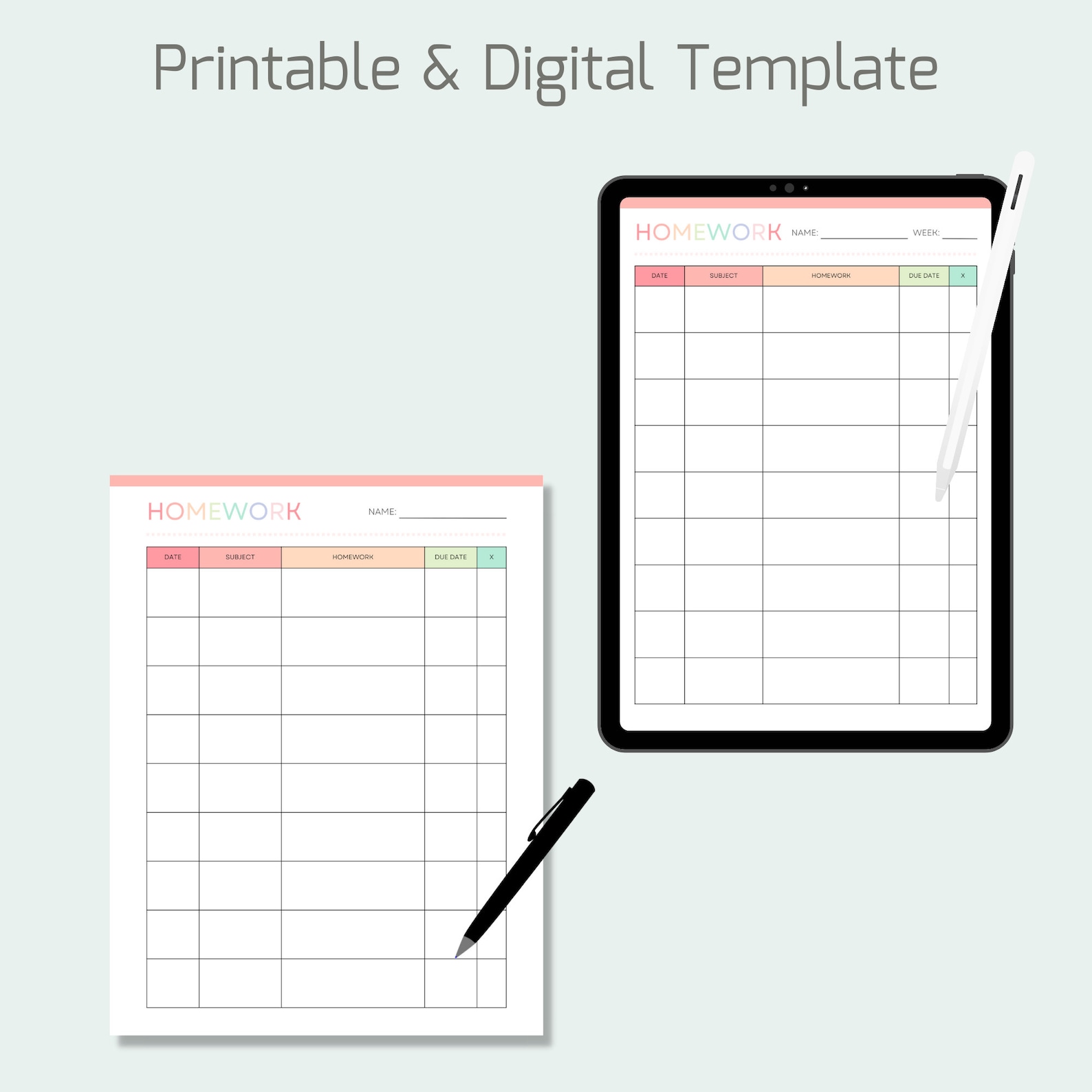 Homework Checklist, Printable Weekly Homework Log, Homework Planner ...