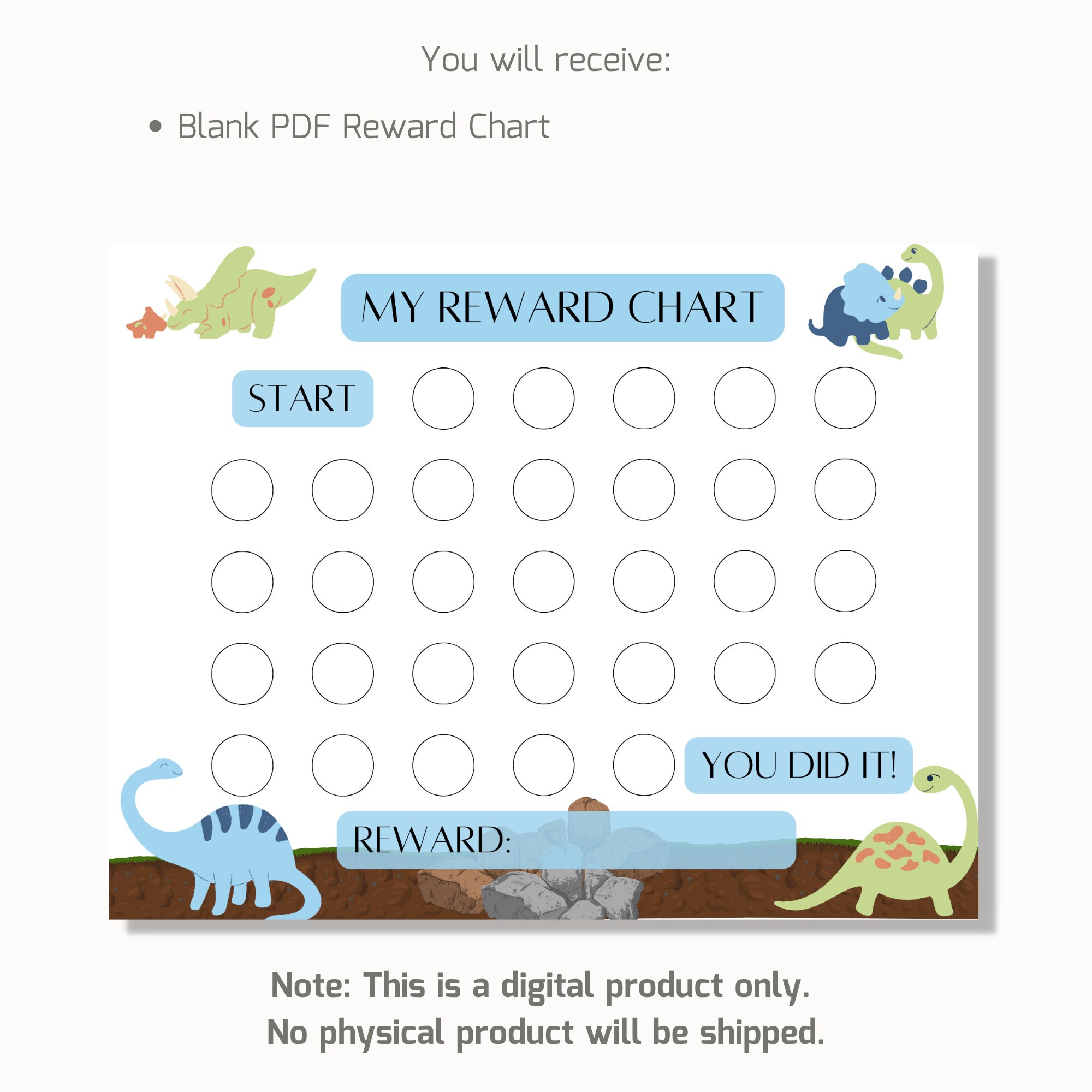 Dinosaur Reward Chart Printable Sticker Chart Dinosaur - Etsy Ireland