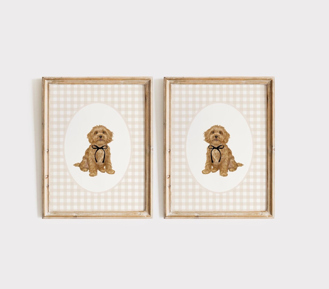 Cockapoo Print Set Nursery Decor, Watercolor Dog Nursery Print, Baby ...