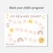 Boho Rainbow Reward Chart, Printable Sticker Chart, Toddler Reward ...