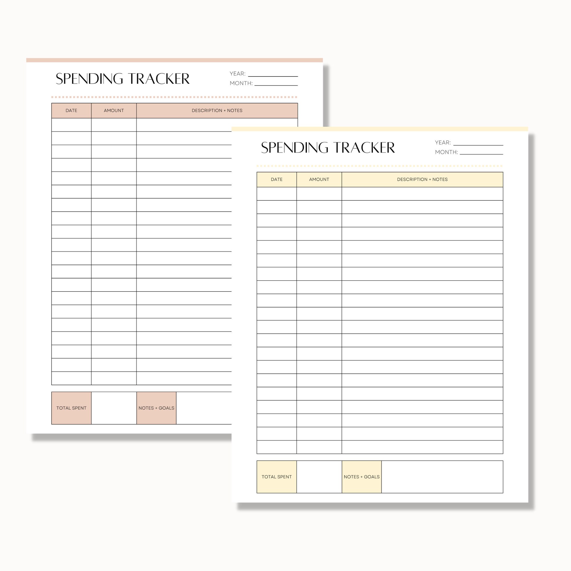 Printable Spending Tracker Spreadsheet, Business Spending Log, Finance ...