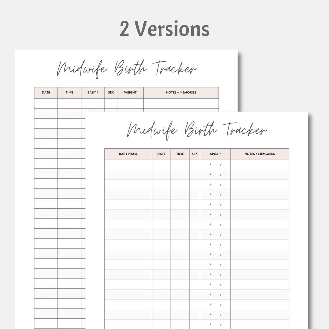 Printable Midwife Birth Tracker, Student Midwife Delivery Log, Midwife Delivery Log Sheet, Birth ...