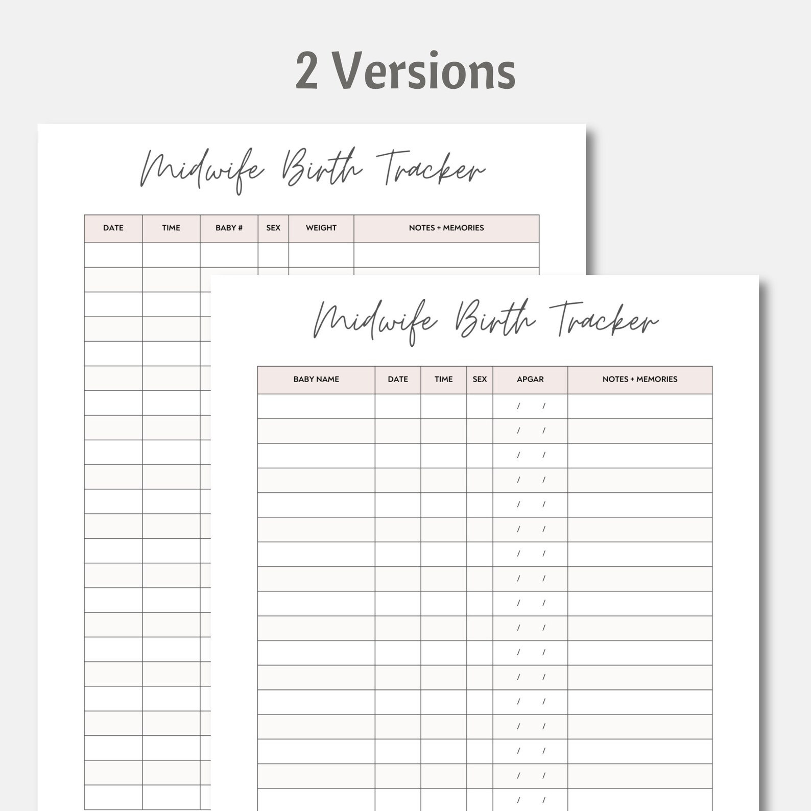 Printable Midwife Birth Tracker, Student Midwife Delivery Log, Midwife ...