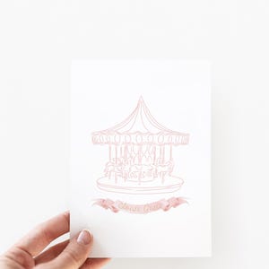 Pink Carousel Name Nursery Wall Art, Baby Girl Nursery Wall Art Decor ...