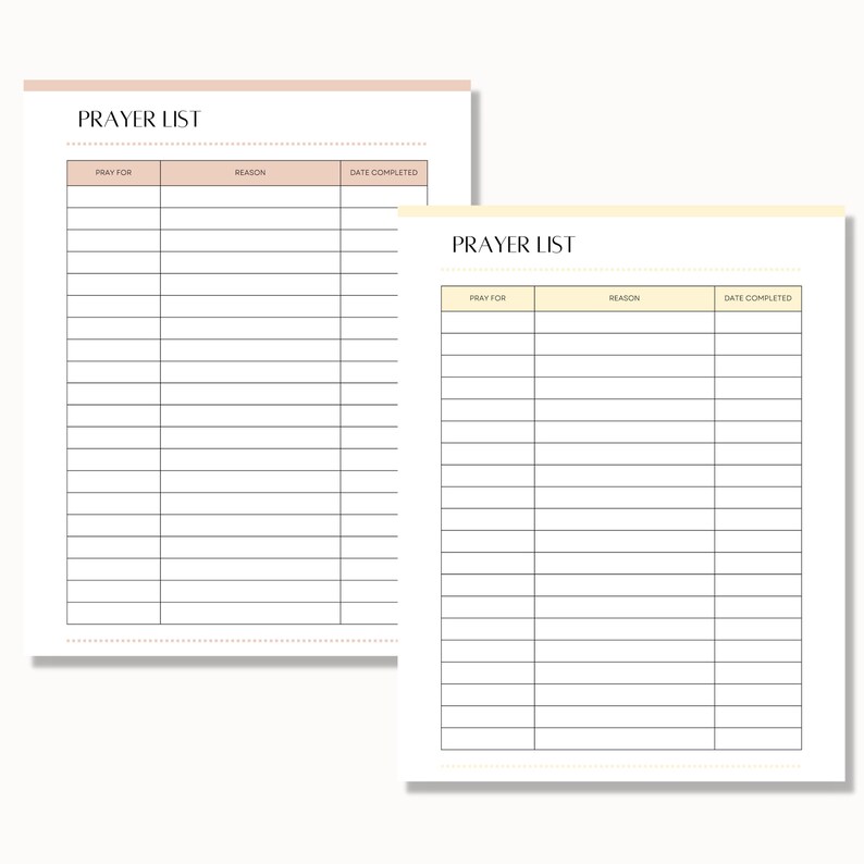 Printable Prayer Log, Prayer List, Prayer Journal, Church Prayer ...