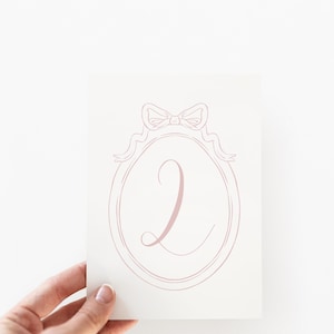 Custom Initial Print, Pink Ribbon Bow Girls Room Decor, Personalized ...