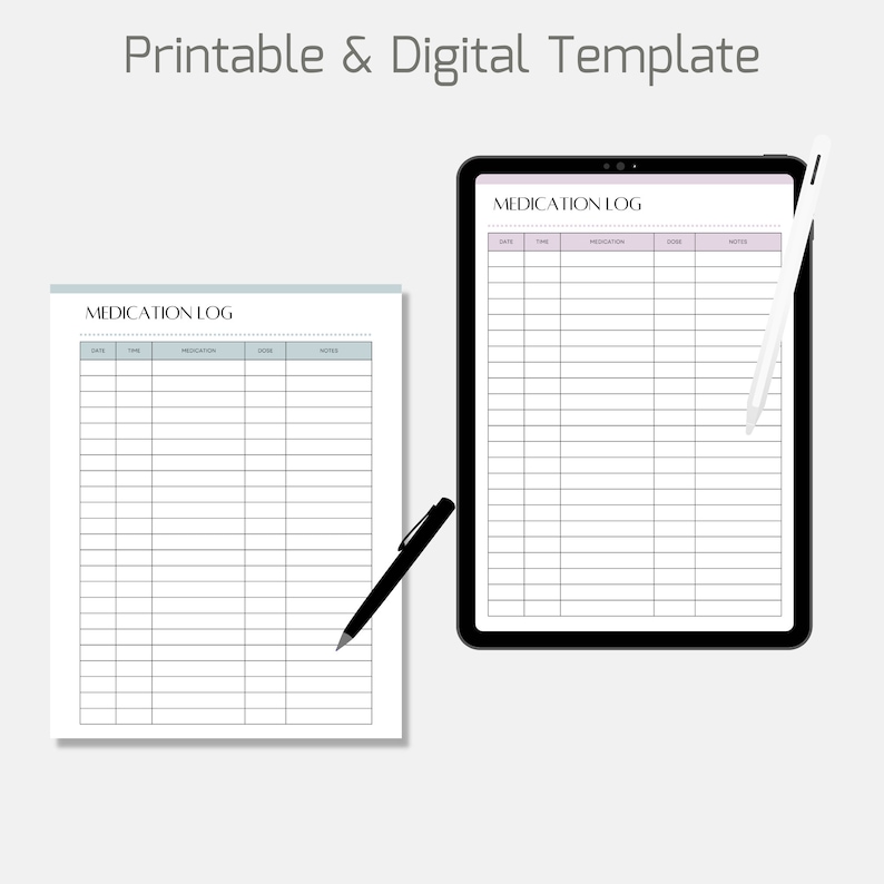 Printable Medication Log, Medicine Tracker List, Daily Medication Given ...