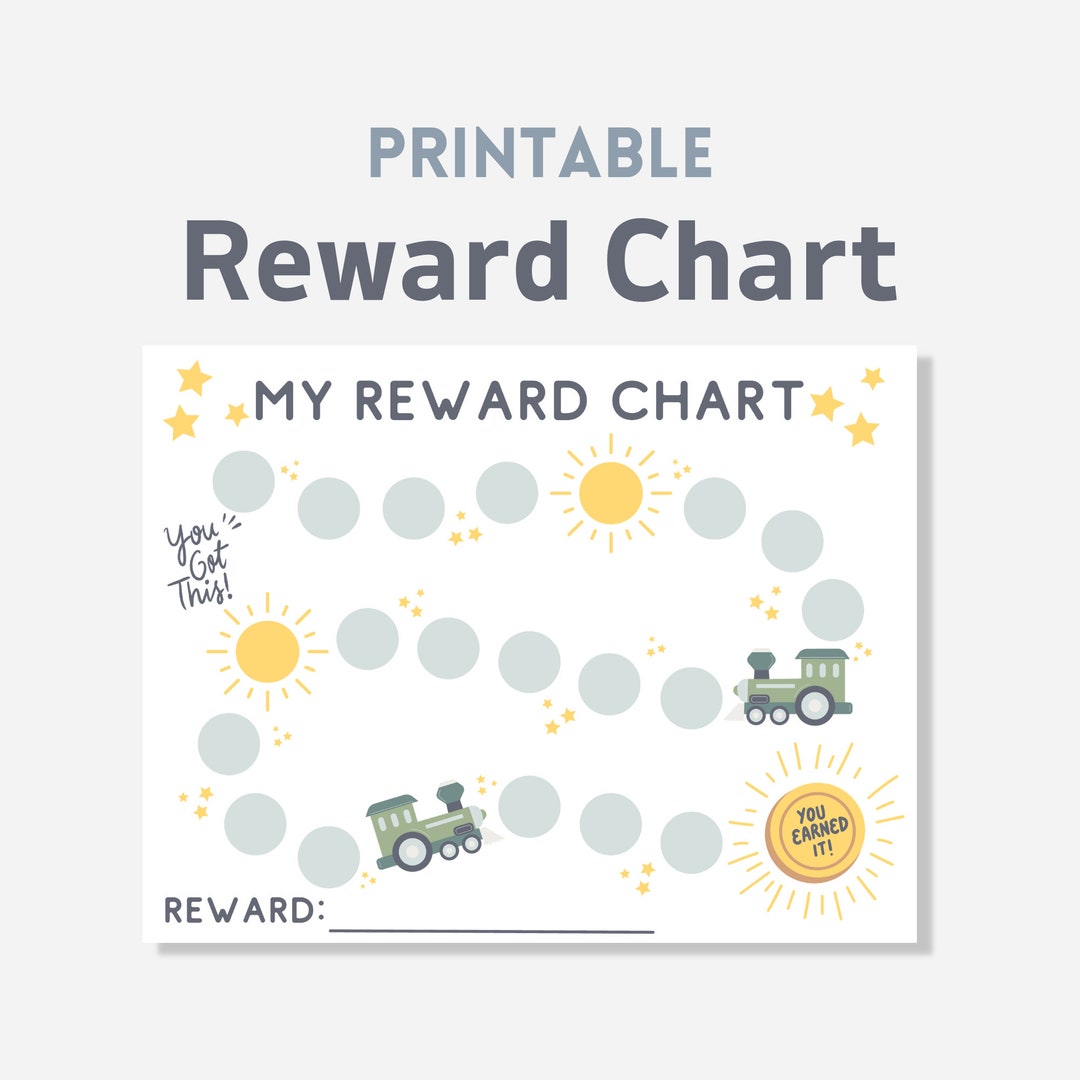 Train Reward Chart, Printable Sticker Chart, Toddler Reward Chart ...