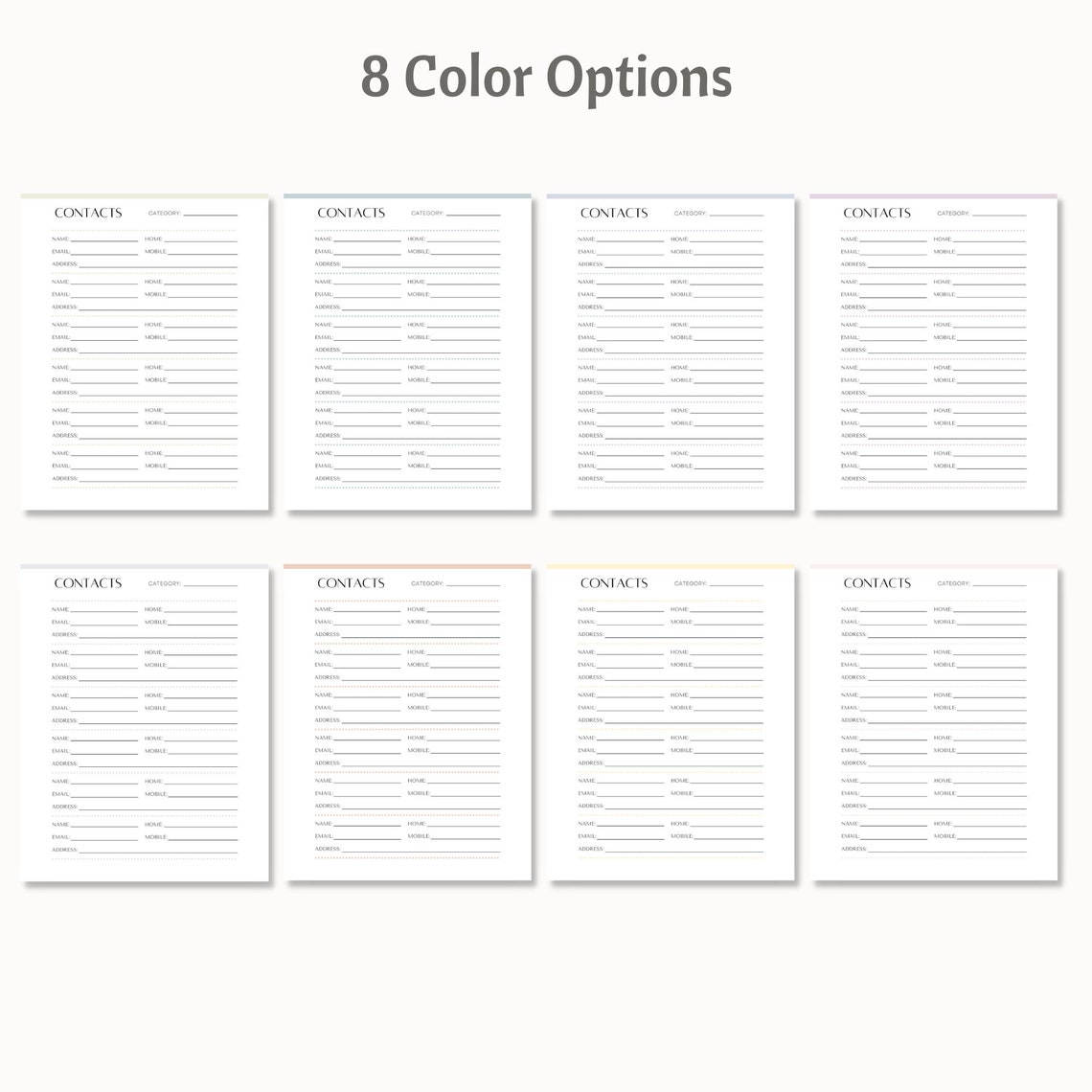 Printable Contact List Sheet, Client Contact Info, Address Book ...