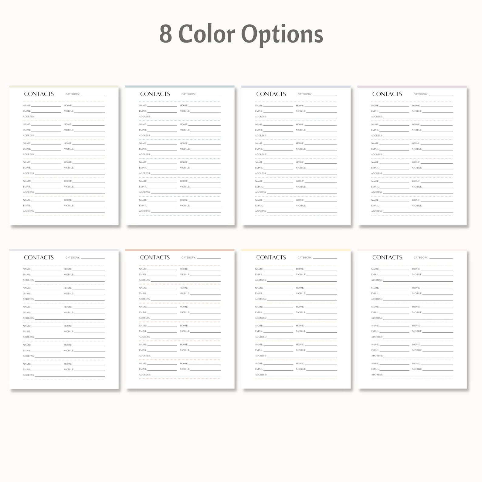 Printable Contact List Sheet, Client Contact Info, Address Book ...