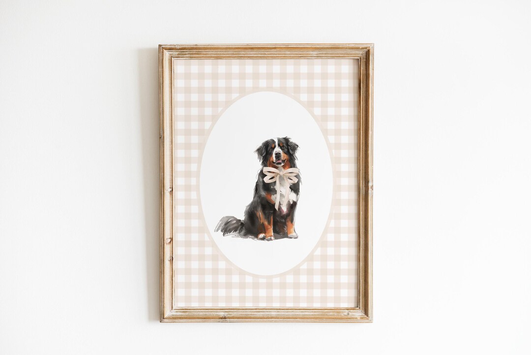 Bernese Mountain Dog Nursery Decor, Watercolor Dog Boy Nursery Print, Baby Girl Nursery, Neutral ...