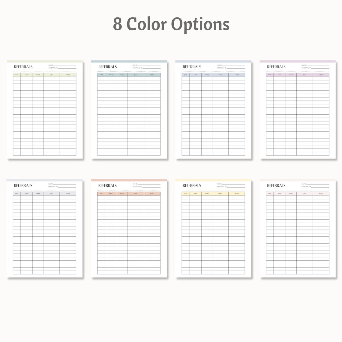 Printable Referral Tracker, Referral Contacts, Medical Referral Sheet ...