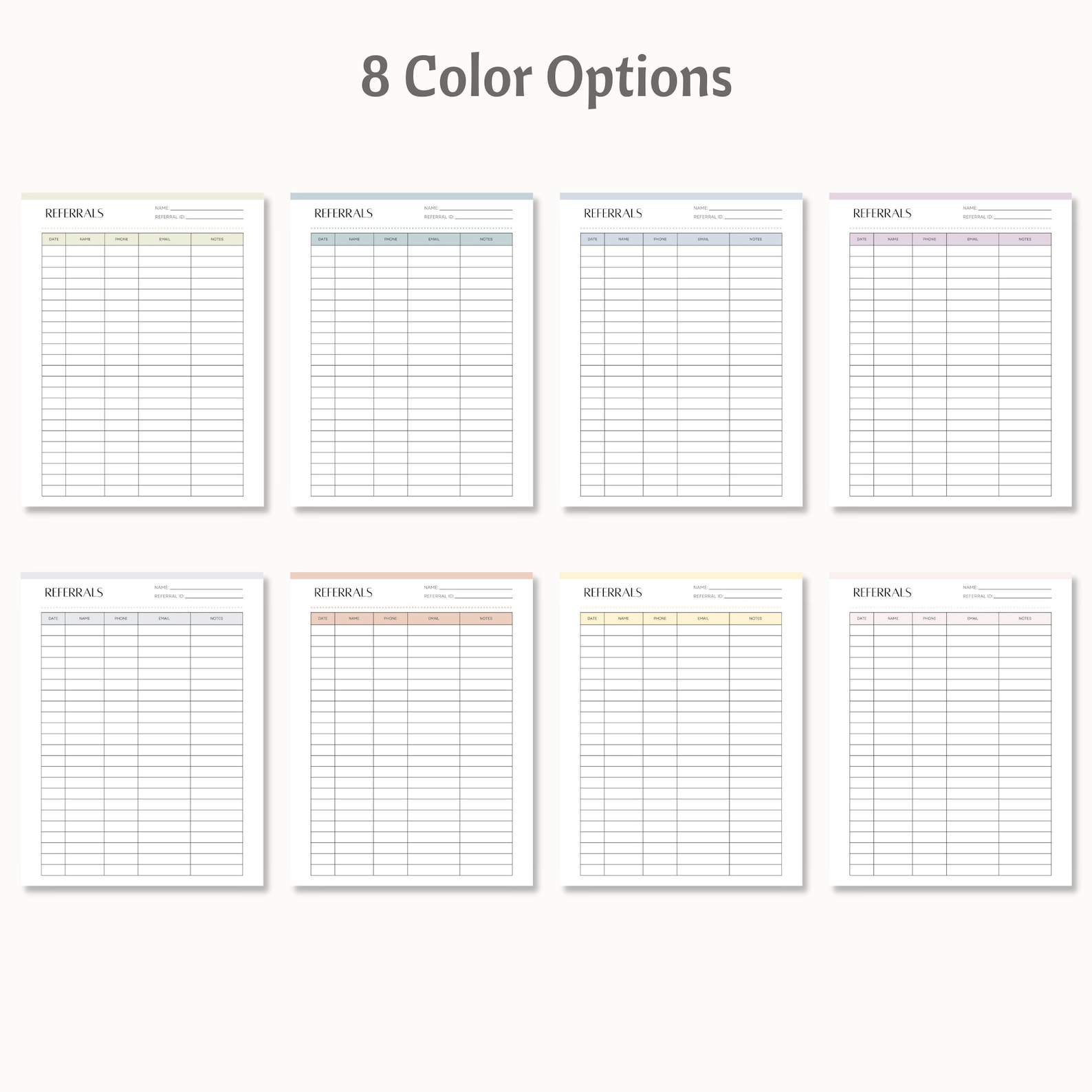 Printable Referral Tracker, Referral Contacts, Medical Referral Sheet ...