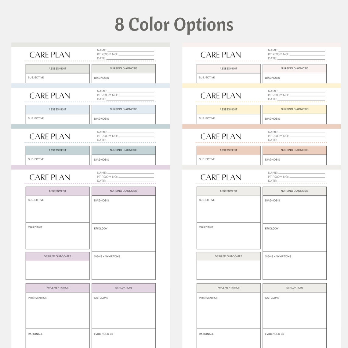 Printable Nursing Care Plan, Nurse Care Plan Template, Nursing Student ...