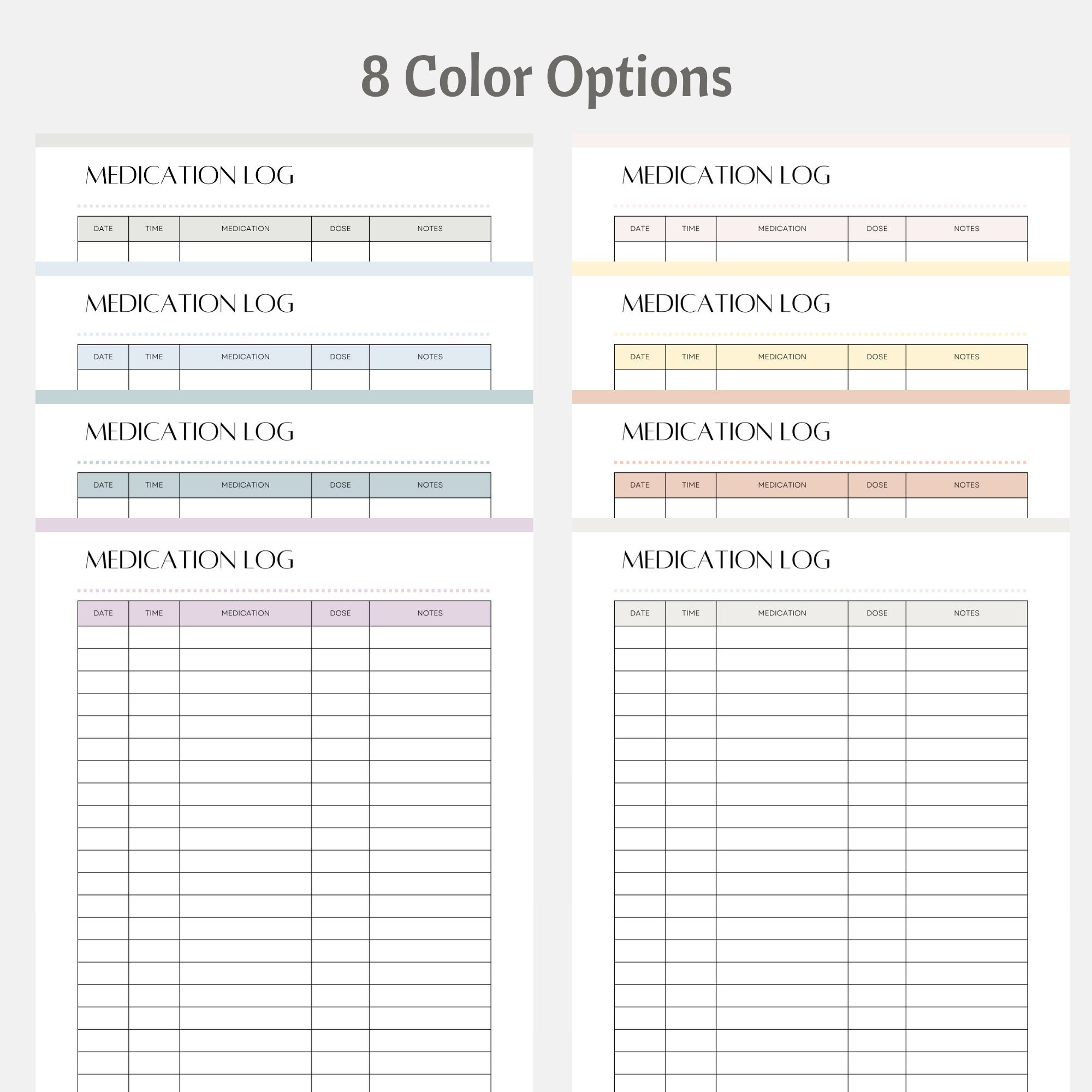Printable Medication Log, Medicine Tracker List, Daily Medication Given ...