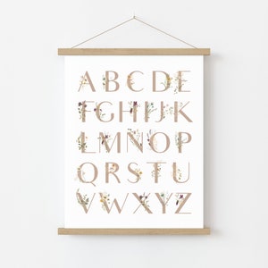 Wildflower Alphabet Poster, Floral Alphabet Print, Printable ...