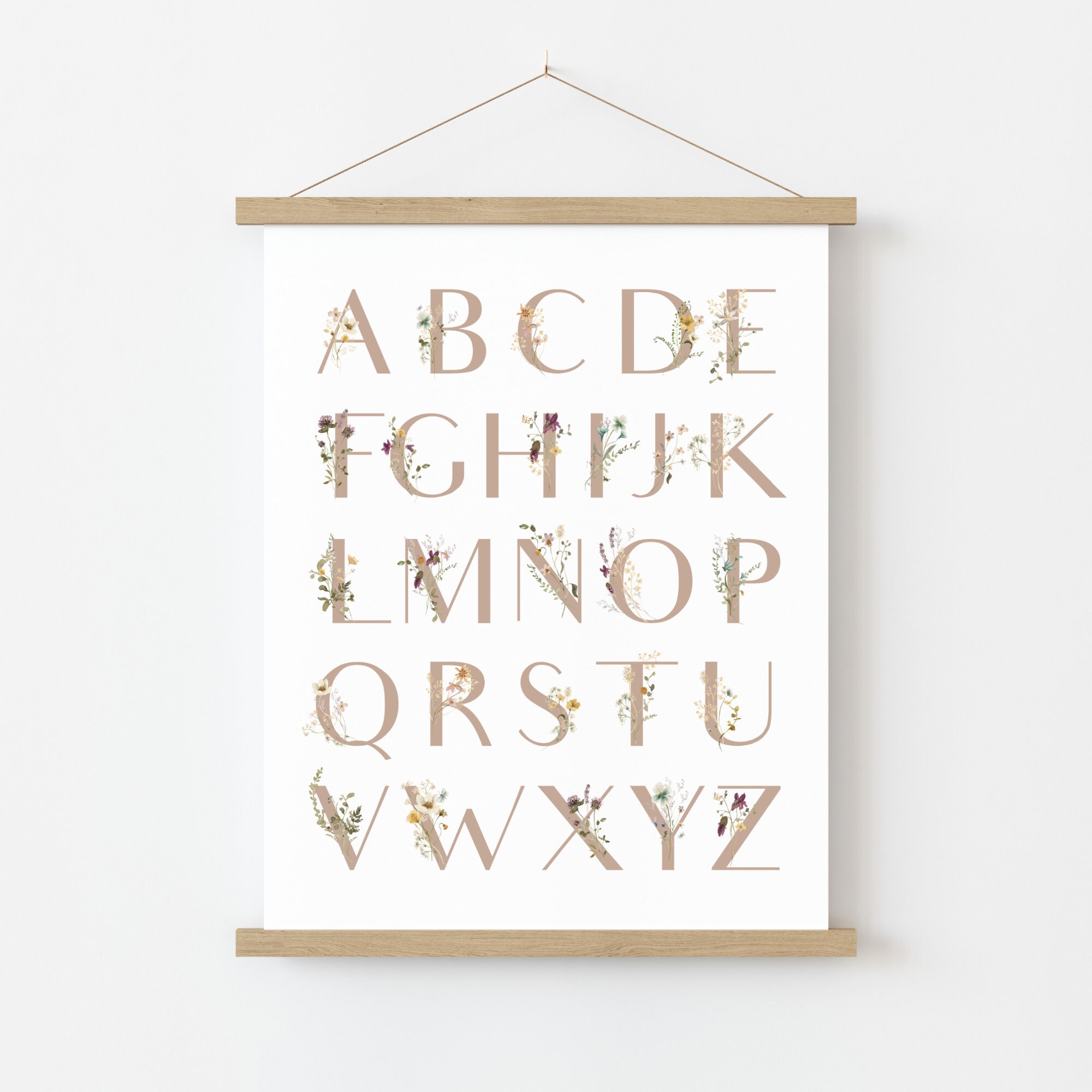 Wildflower Alphabet Poster, Floral Alphabet Print, Printable ...