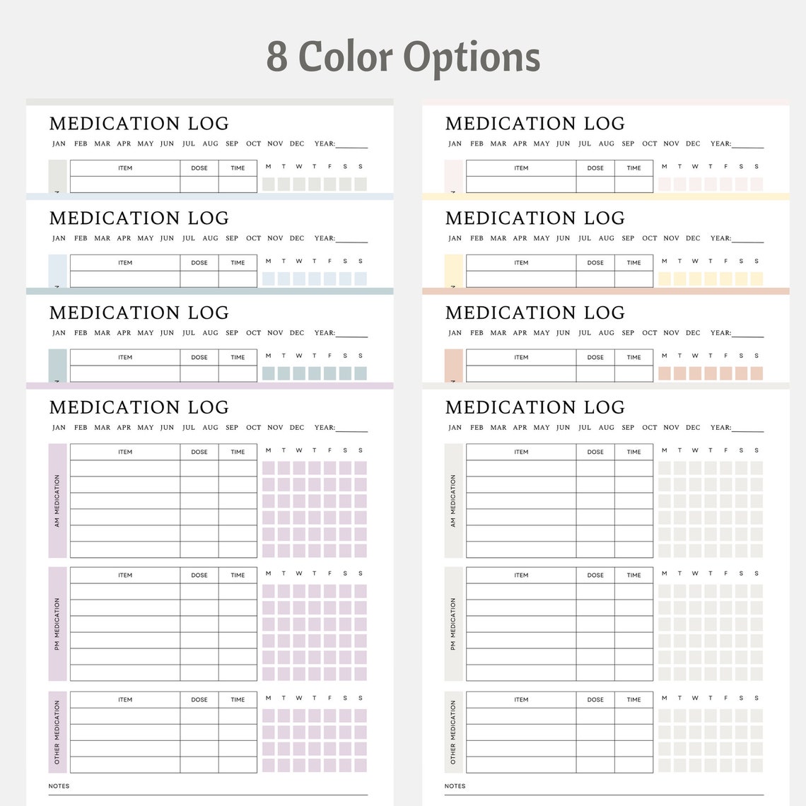 Printable Medication Log, Medicine Tracker List, Daily Medication Given ...