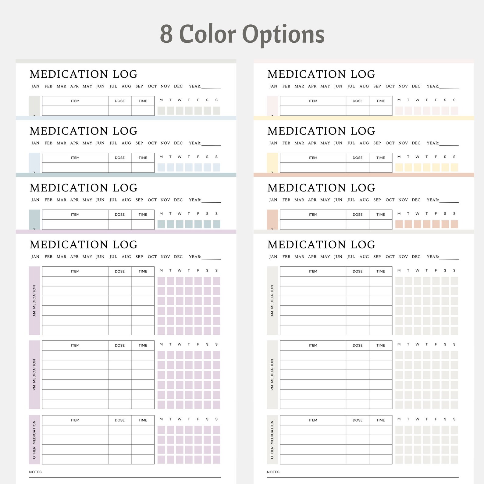Printable Medication Log, Medicine Tracker List, Daily Medication Given ...