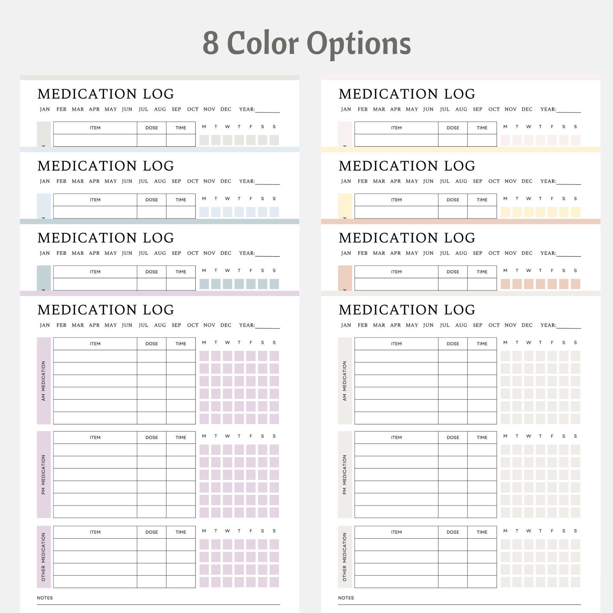 Printable Medication Log, Medicine Tracker List, Daily Medication Given ...