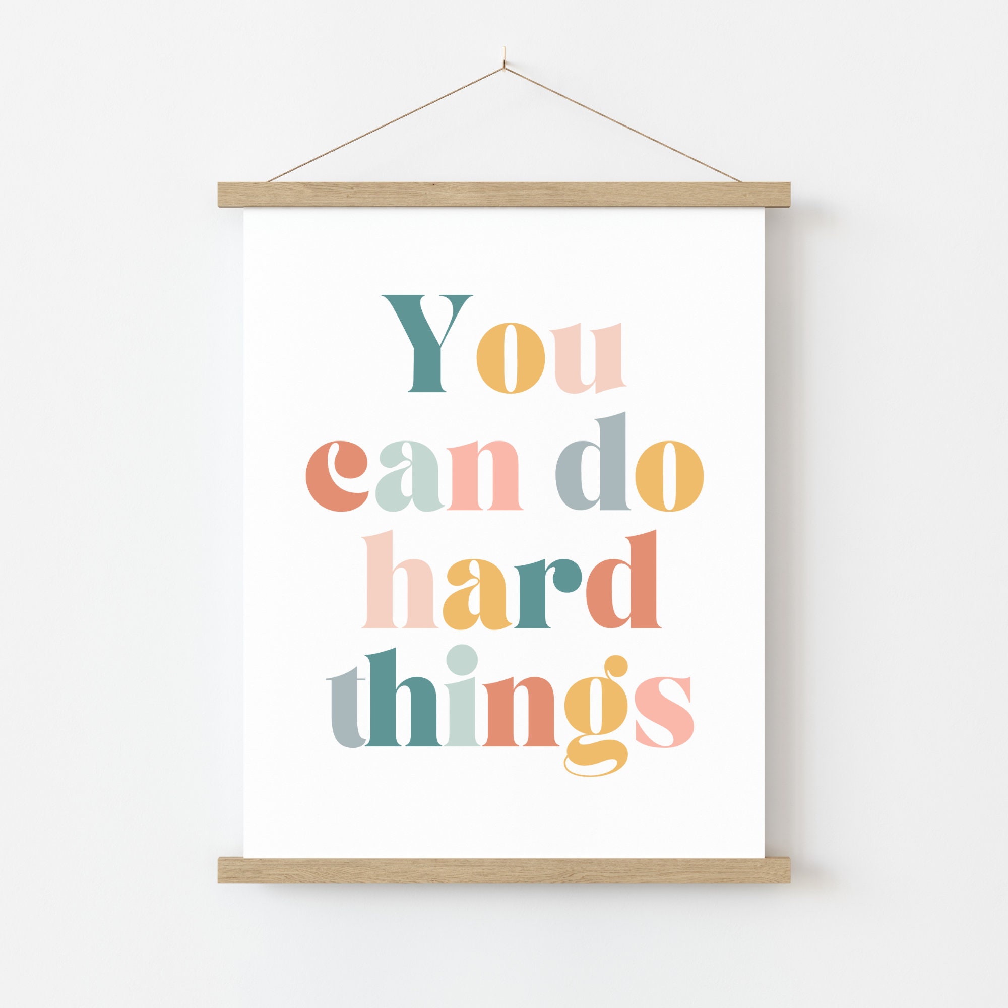 Boho Rainbow Wall Art Printable You Can Do Hard Things Print - Etsy